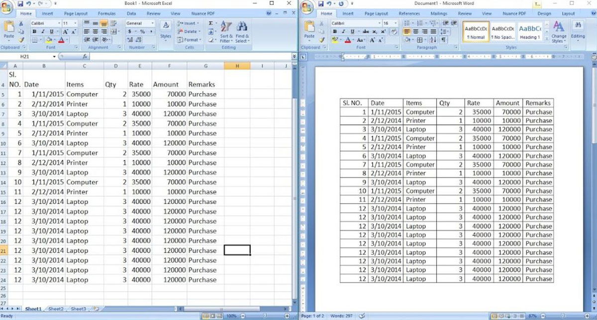 Cómo usar fórmulas de Excel en documentos de Word